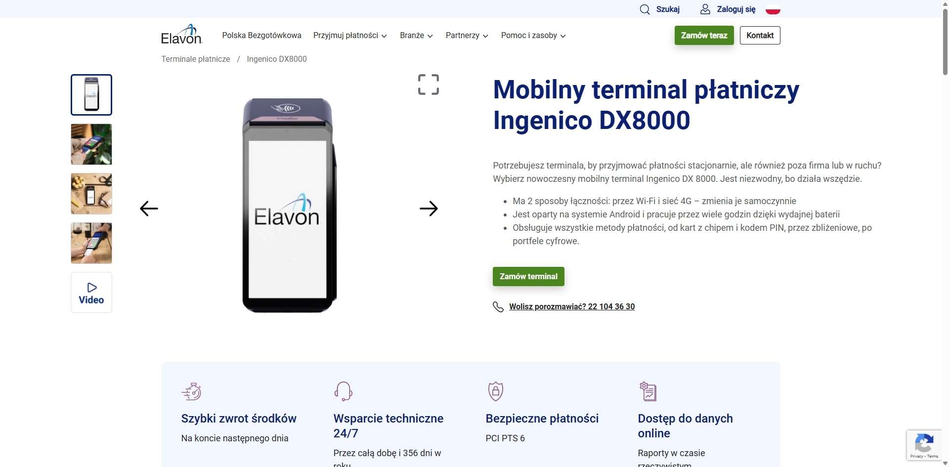 Mobilny terminal płatniczy - Ingenico DX8000
